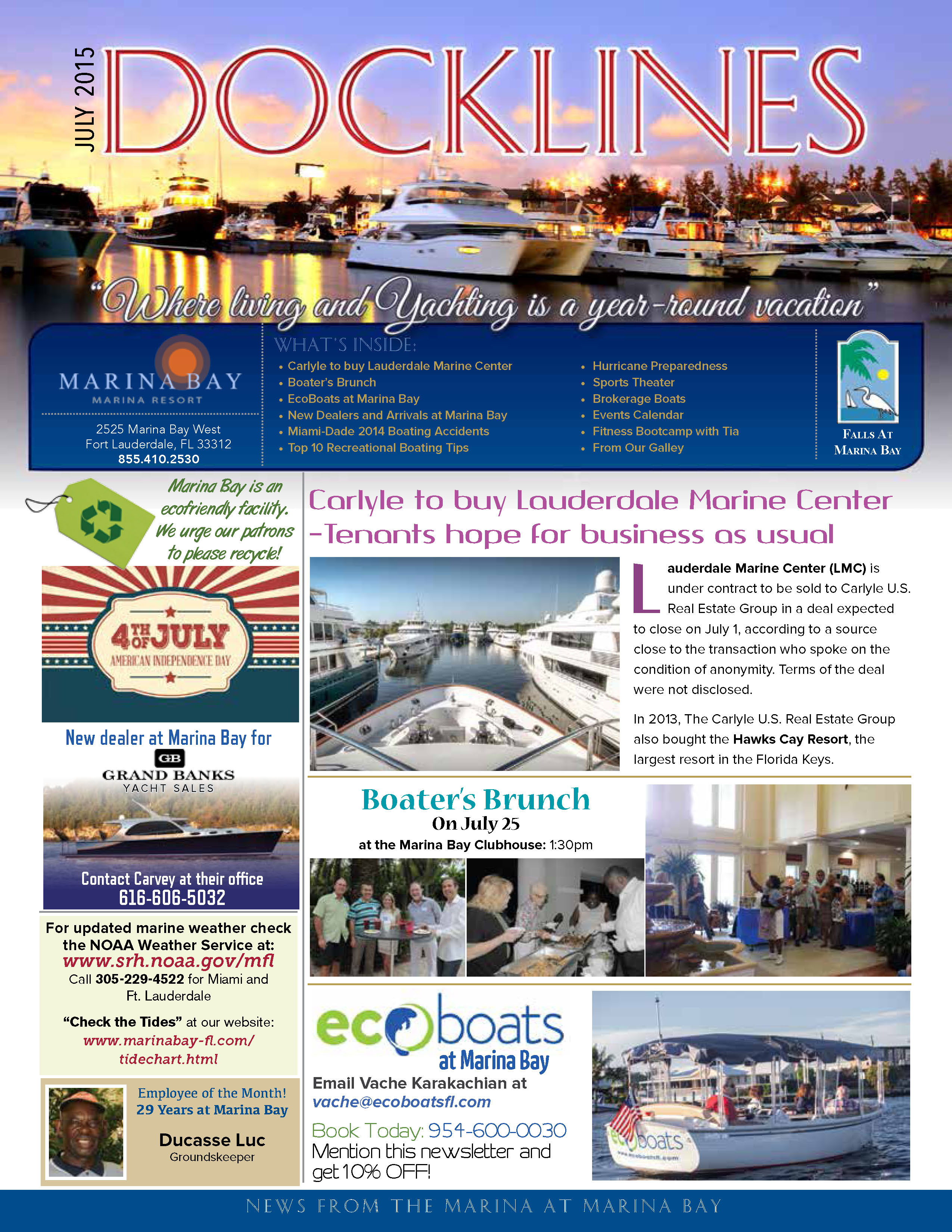 Marina Bay Yachting Newsletter